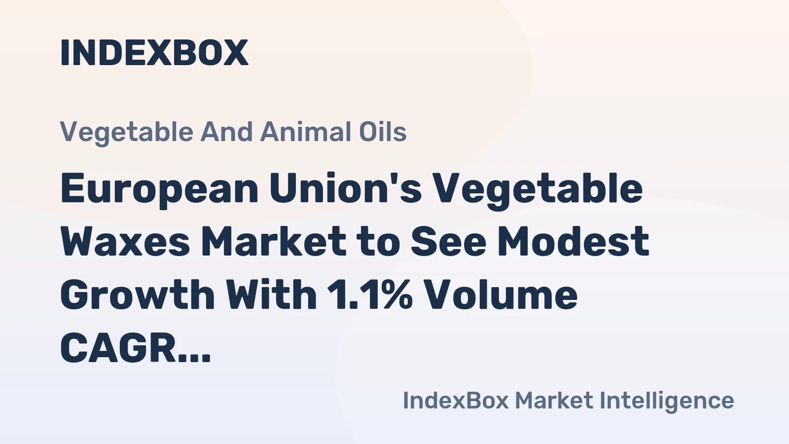 European Union's Vegetable Waxes Market to See Modest Growth With 1.1% Volume CAGR