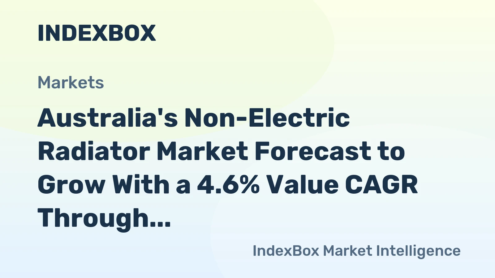 Australia's Non-Electric Radiator Market Forecast to Grow With a 4.6% Value CAGR Through 2035