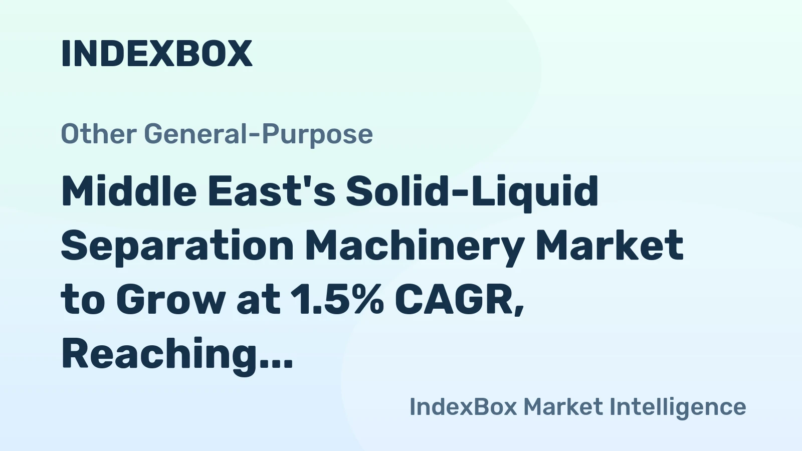 Middle East's Solid-Liquid Separation Machinery Market to Grow at 1.5% CAGR, Reaching 14M Units by 2035