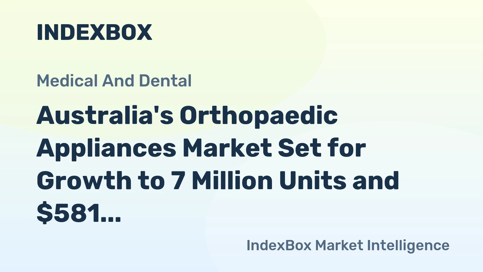 Australia's Orthopaedic Appliances Market Set for Growth to 7 Million Units and $581 Million in Value