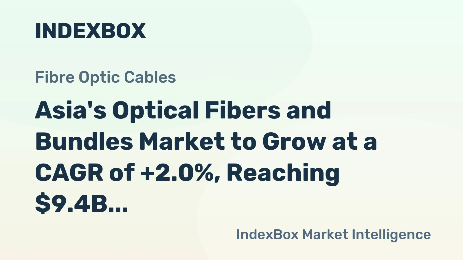 Asia's Optical Fibers and Bundles Market to Grow at a CAGR of +2.0%, Reaching $9.4B by 2035
