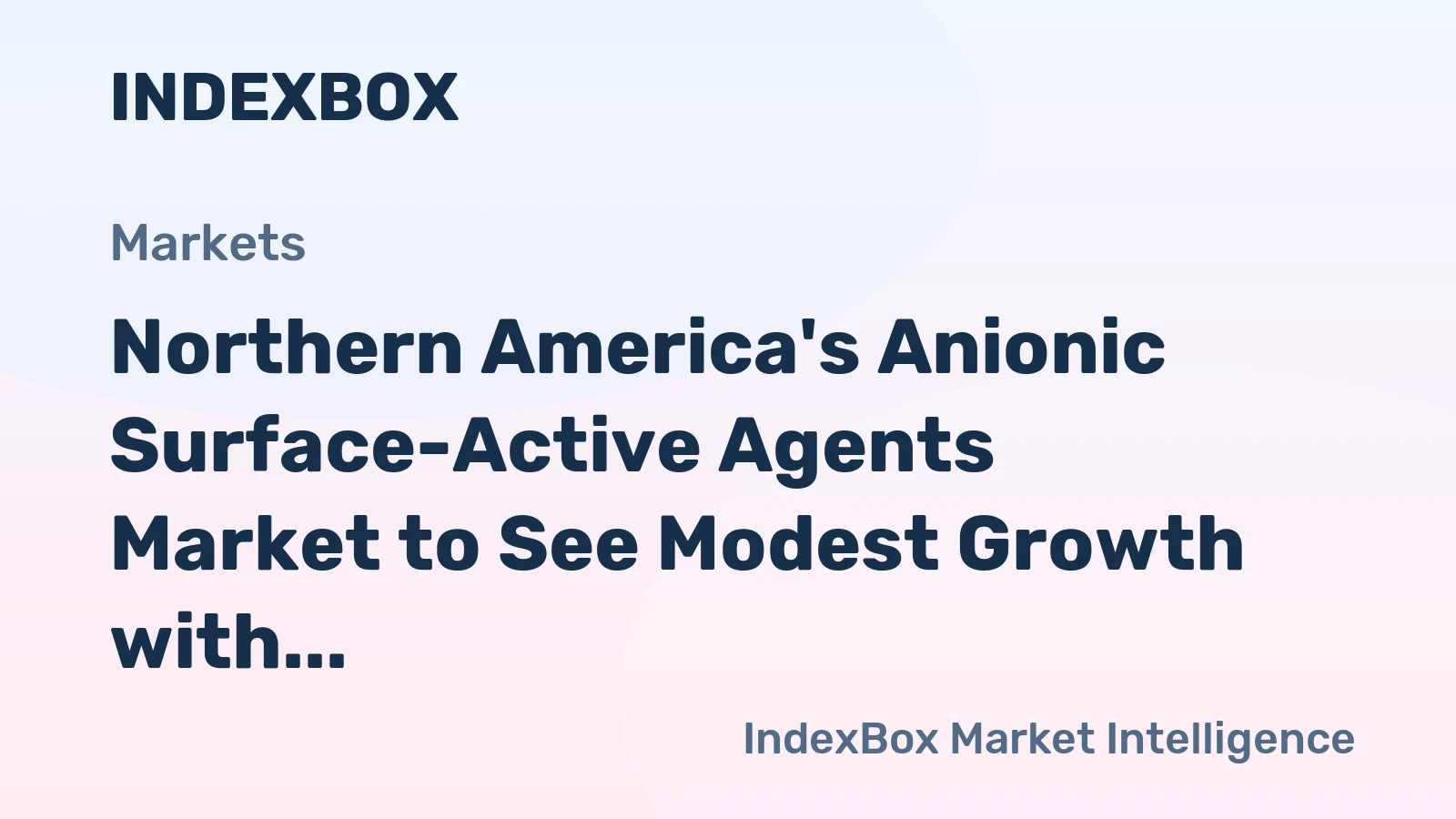 Northern America's Anionic Surface-Active Agents Market to See Modest Growth with +0.6% CAGR