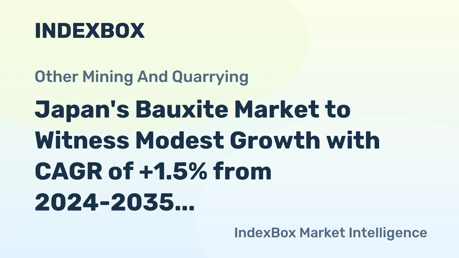 Japan's Bauxite Market to Witness Modest Growth with CAGR of +1.5% from 2024-2035