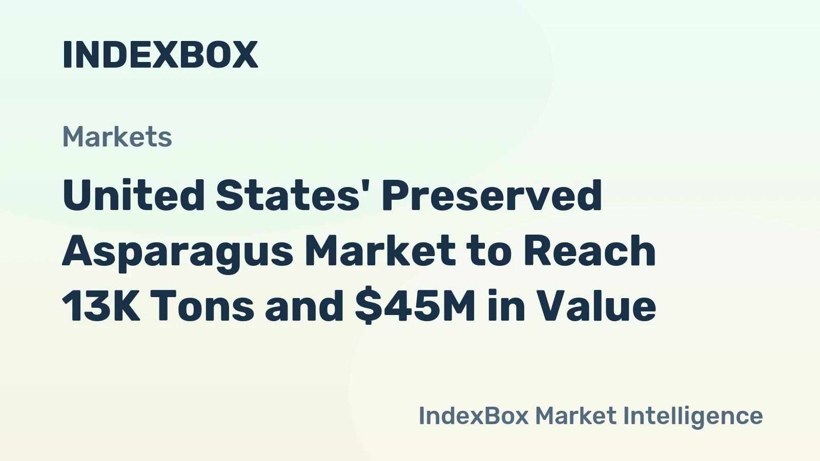 United States' Preserved Asparagus Market to Reach 13K Tons and $45M in Value