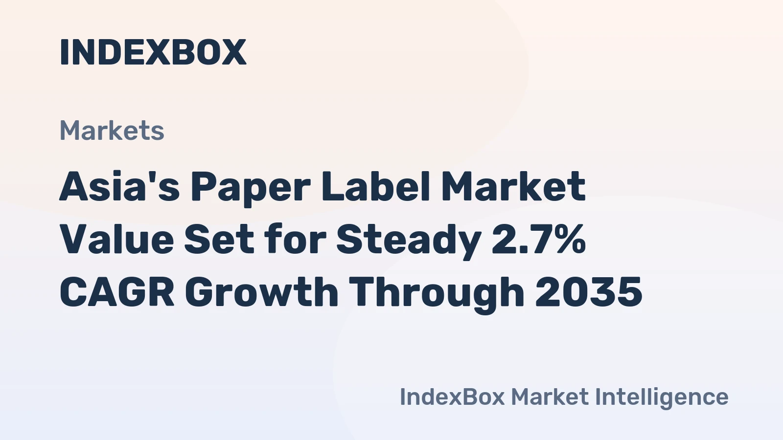 Asia's Paper Label Market Value Set for Steady 2.7% CAGR Growth Through 2035