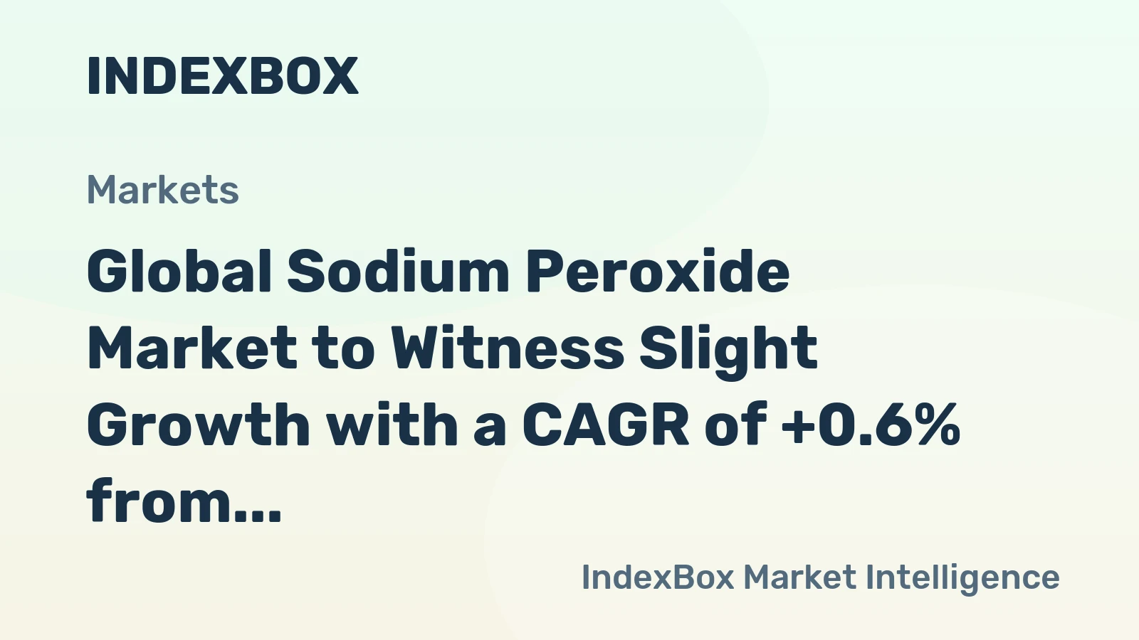 Global Sodium Peroxide Market to Witness Slight Growth with a CAGR of +0.6% from 2024 to 2035