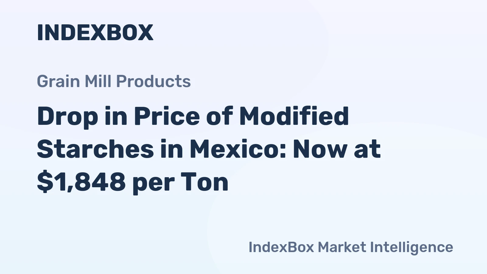 Drop in Price of Modified Starches in Mexico: Now at $1,848 per Ton