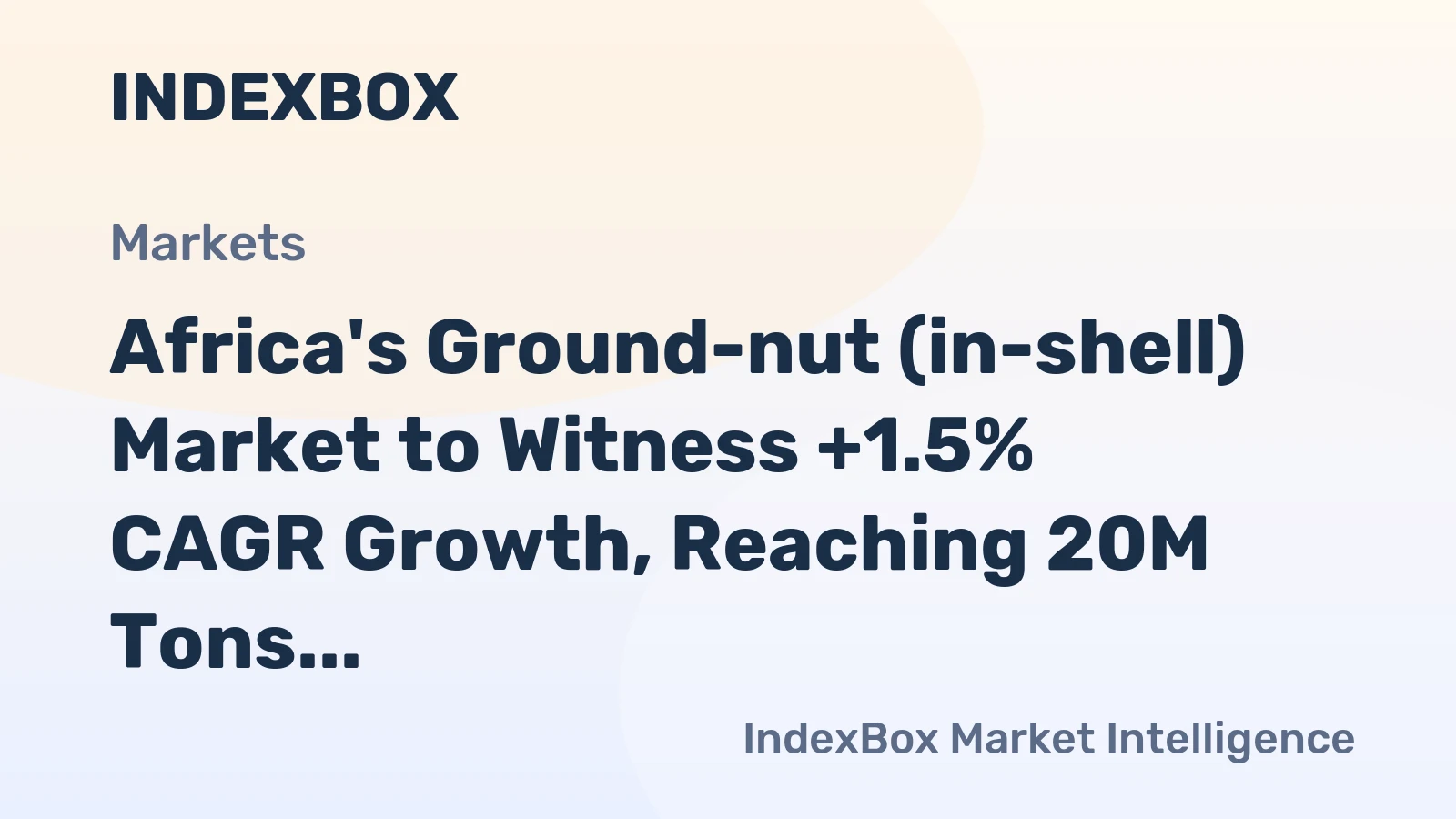 Africa's Ground-nut (in-shell) Market to Witness +1.5% CAGR Growth, Reaching 20M Tons by 2035