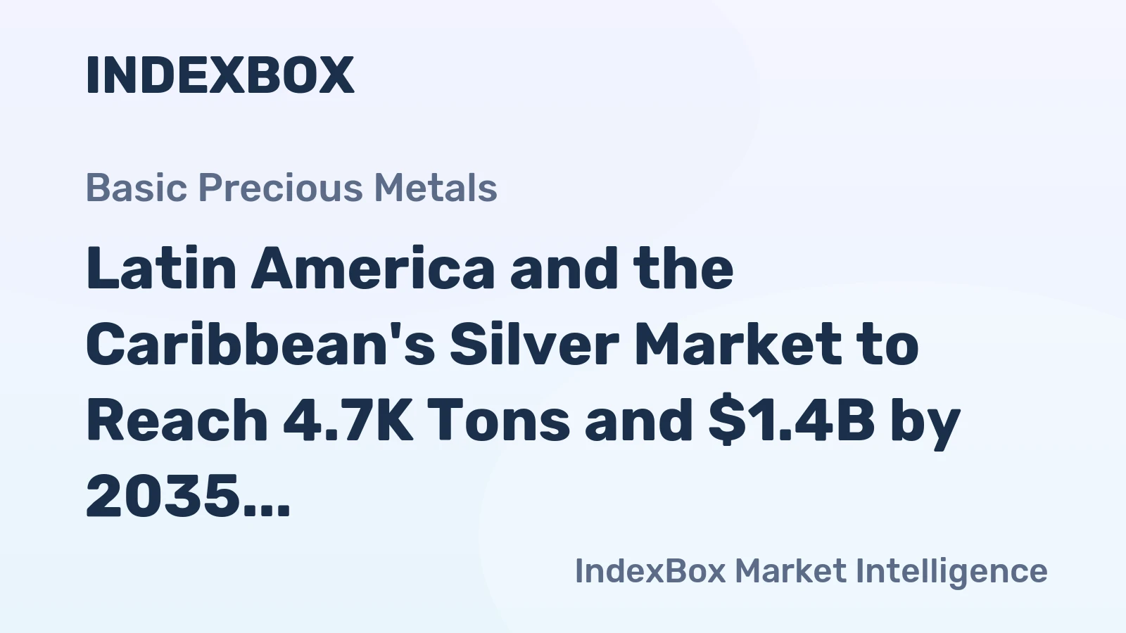 Latin America and the Caribbean's Silver Market to Reach 4.7K Tons and $1.4B by 2035