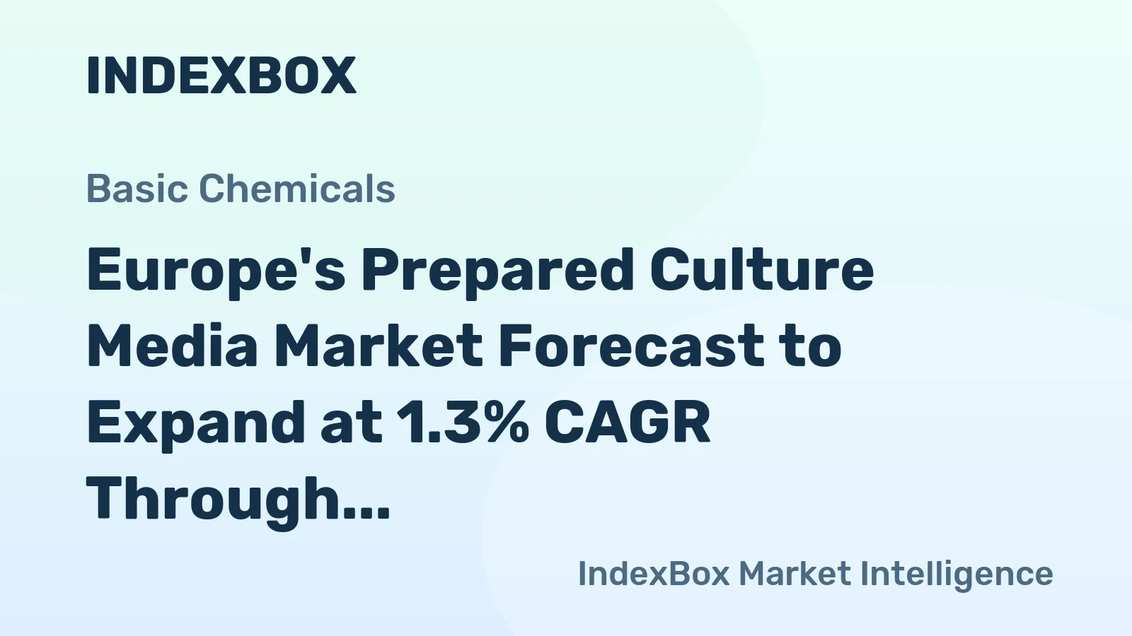 Europe's Prepared Culture Media Market Forecast to Expand at 1.3% CAGR Through 2035