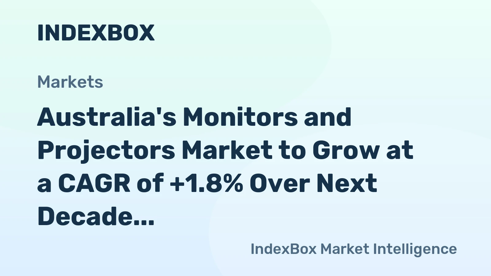 Australia's Monitors and Projectors Market to Grow at a CAGR of +1.8% Over Next Decade