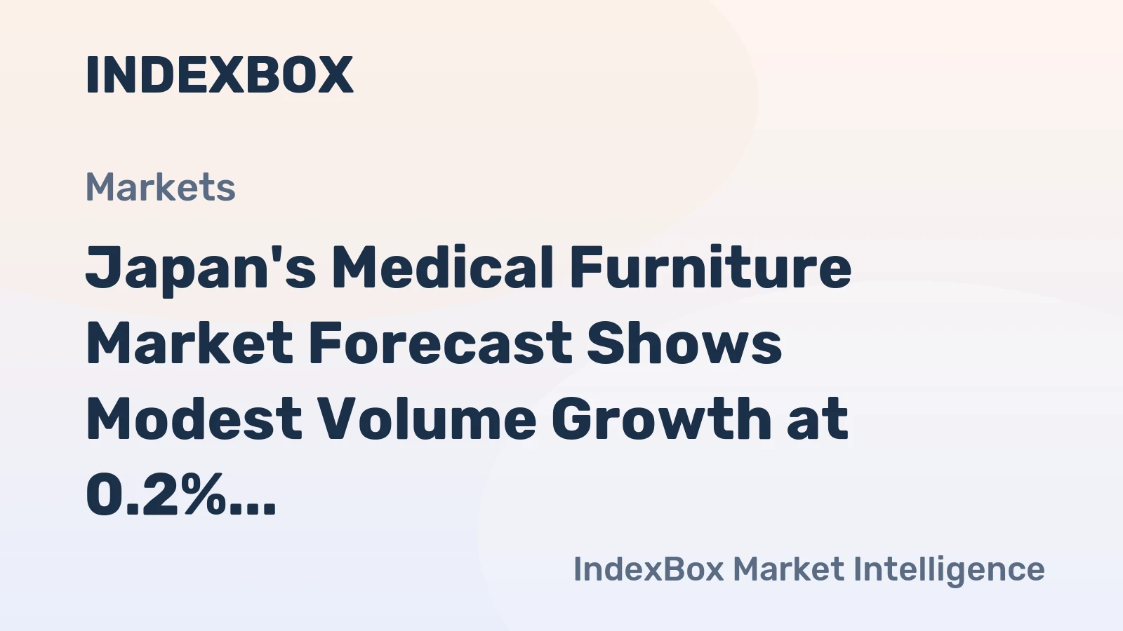 Japan's Medical Furniture Market Forecast Shows Modest Volume Growth at 0.2% CAGR Through 2035