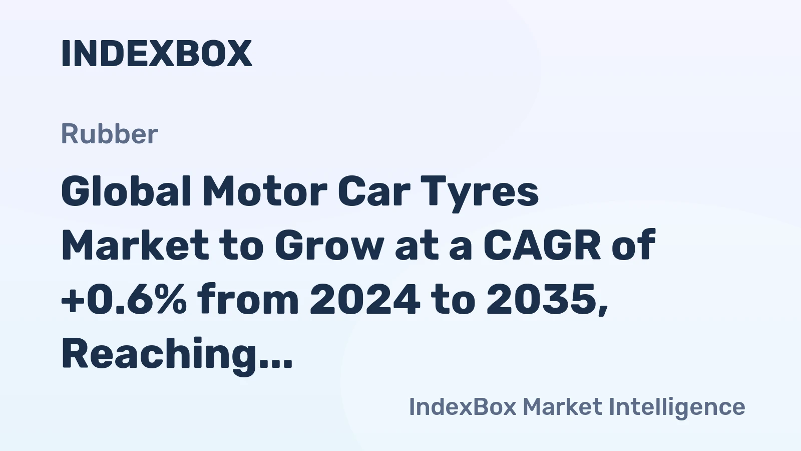Global Motor Car Tyres Market to Grow at a CAGR of +0.6% from 2024 to 2035, Reaching $129.6B by 2035