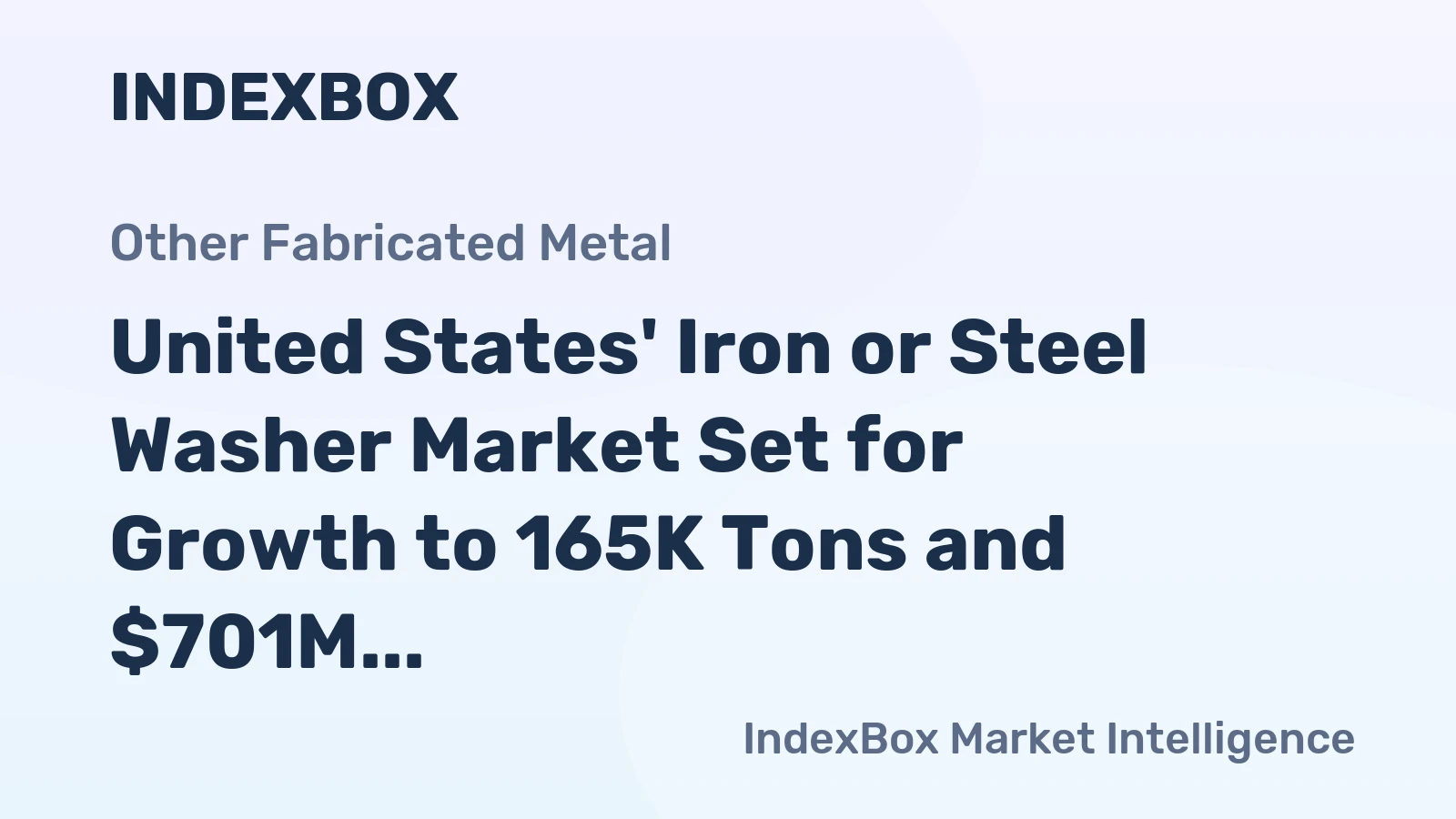 United States' Iron or Steel Washer Market Set for Growth to 165K Tons and $701M