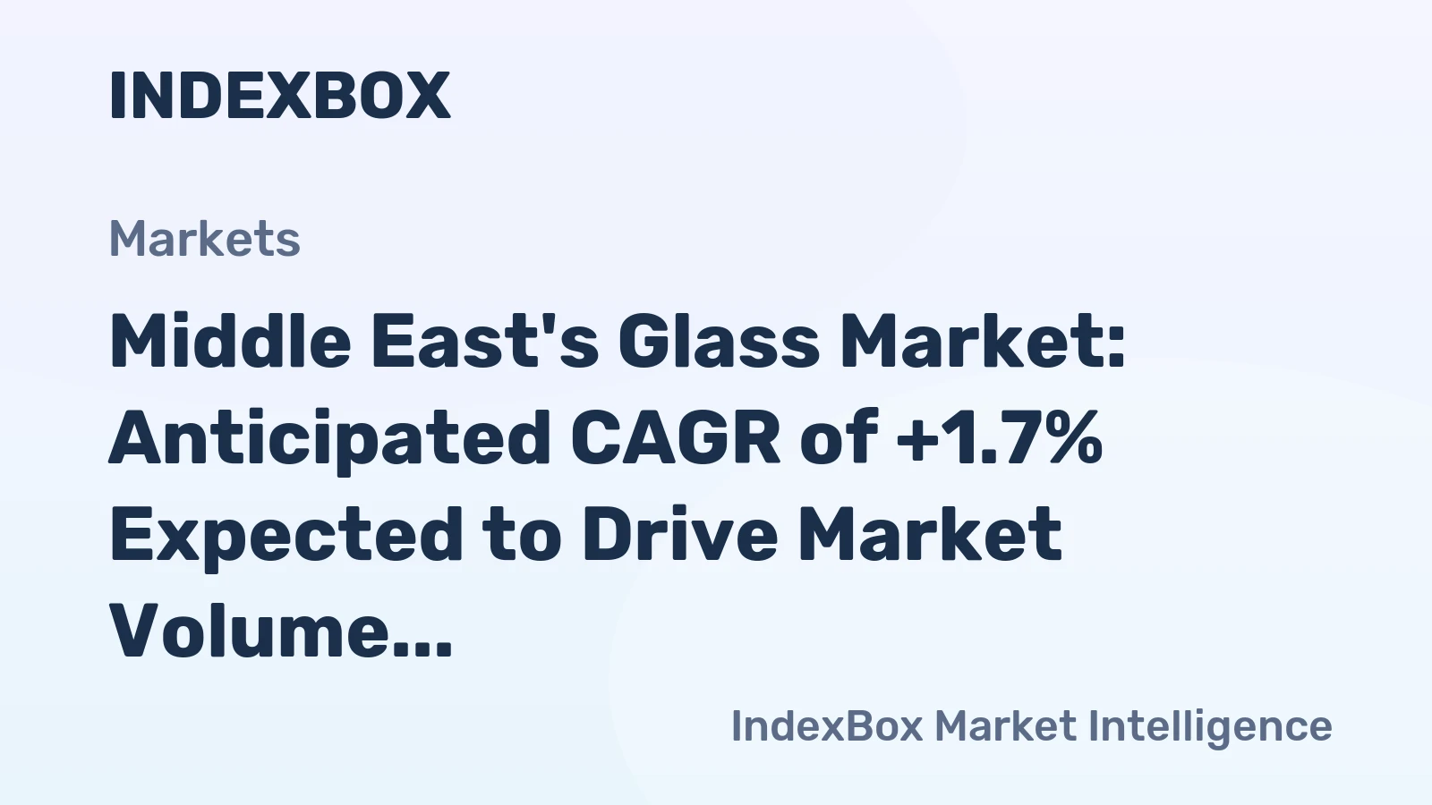 Middle East's Glass Market: Anticipated CAGR of +1.7% Expected to Drive Market Volume to 116K Tons by 2035
