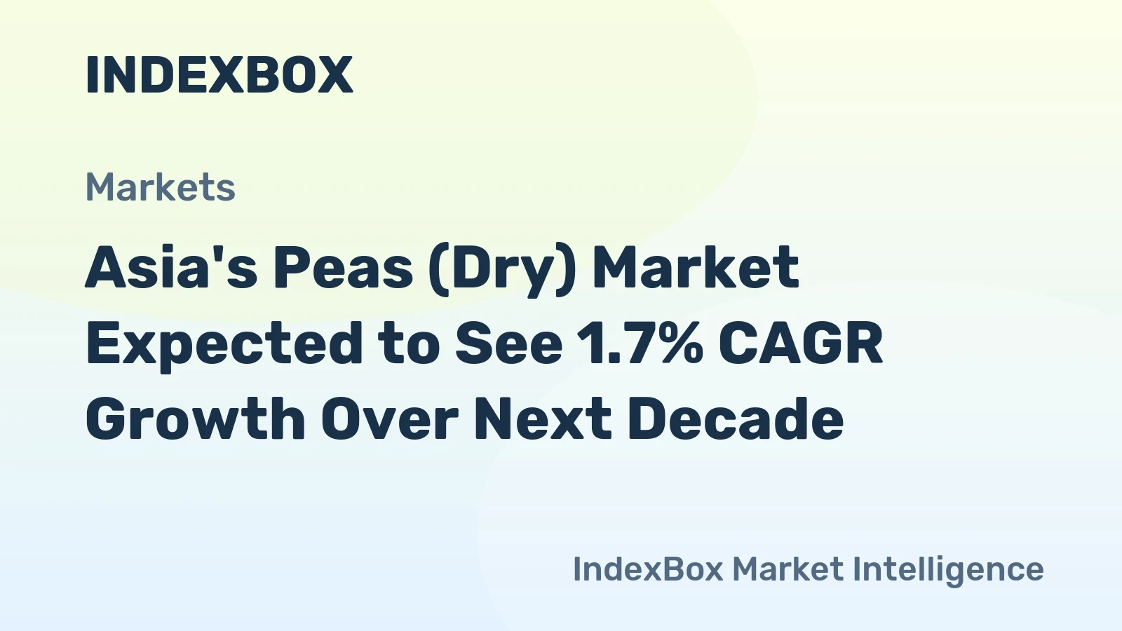 Asia's Peas (Dry) Market Expected to See 1.7% CAGR Growth Over Next Decade