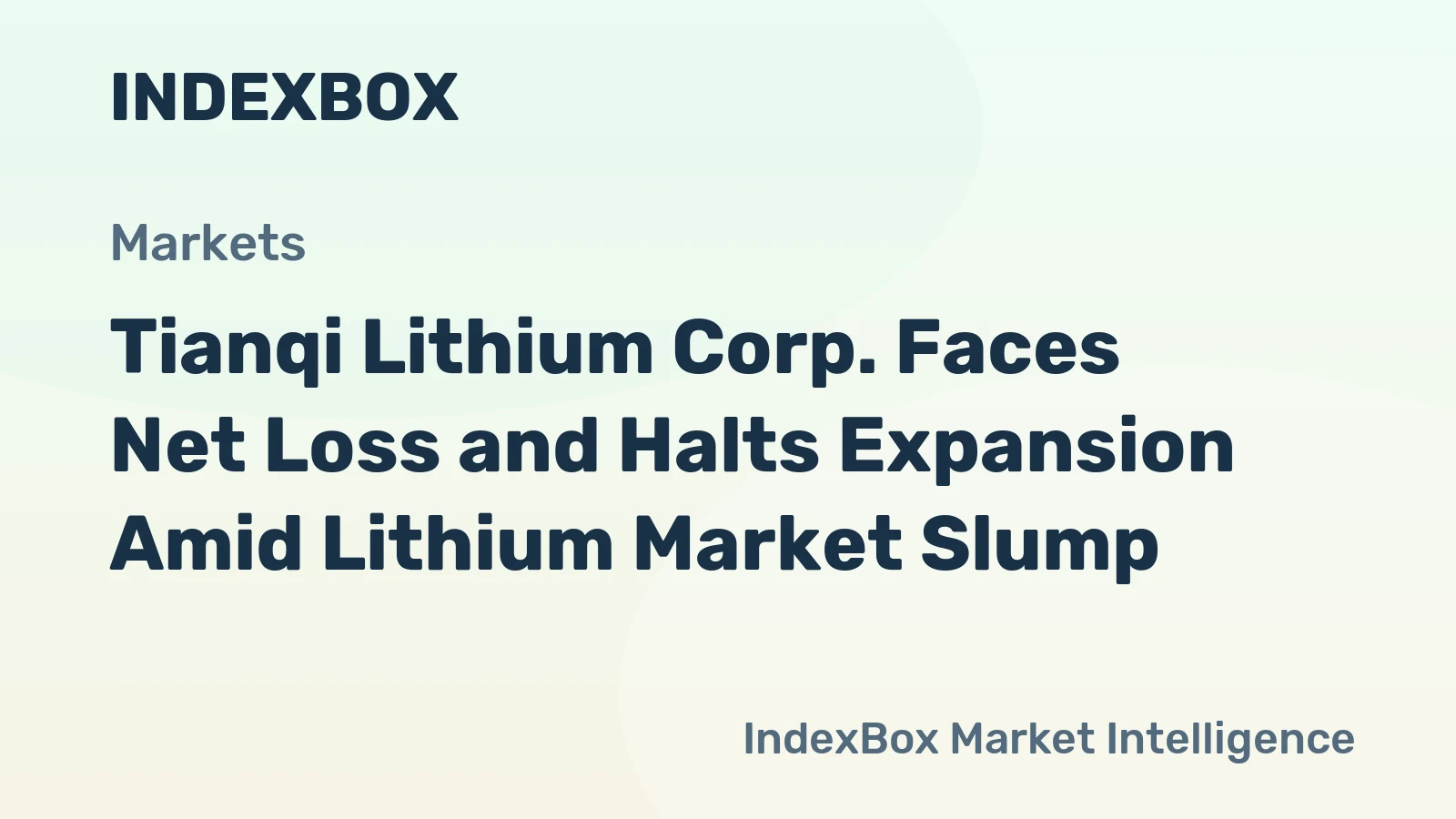 Tianqi Lithium Corp. Faces Net Loss and Halts Expansion Amid Lithium Market Slump