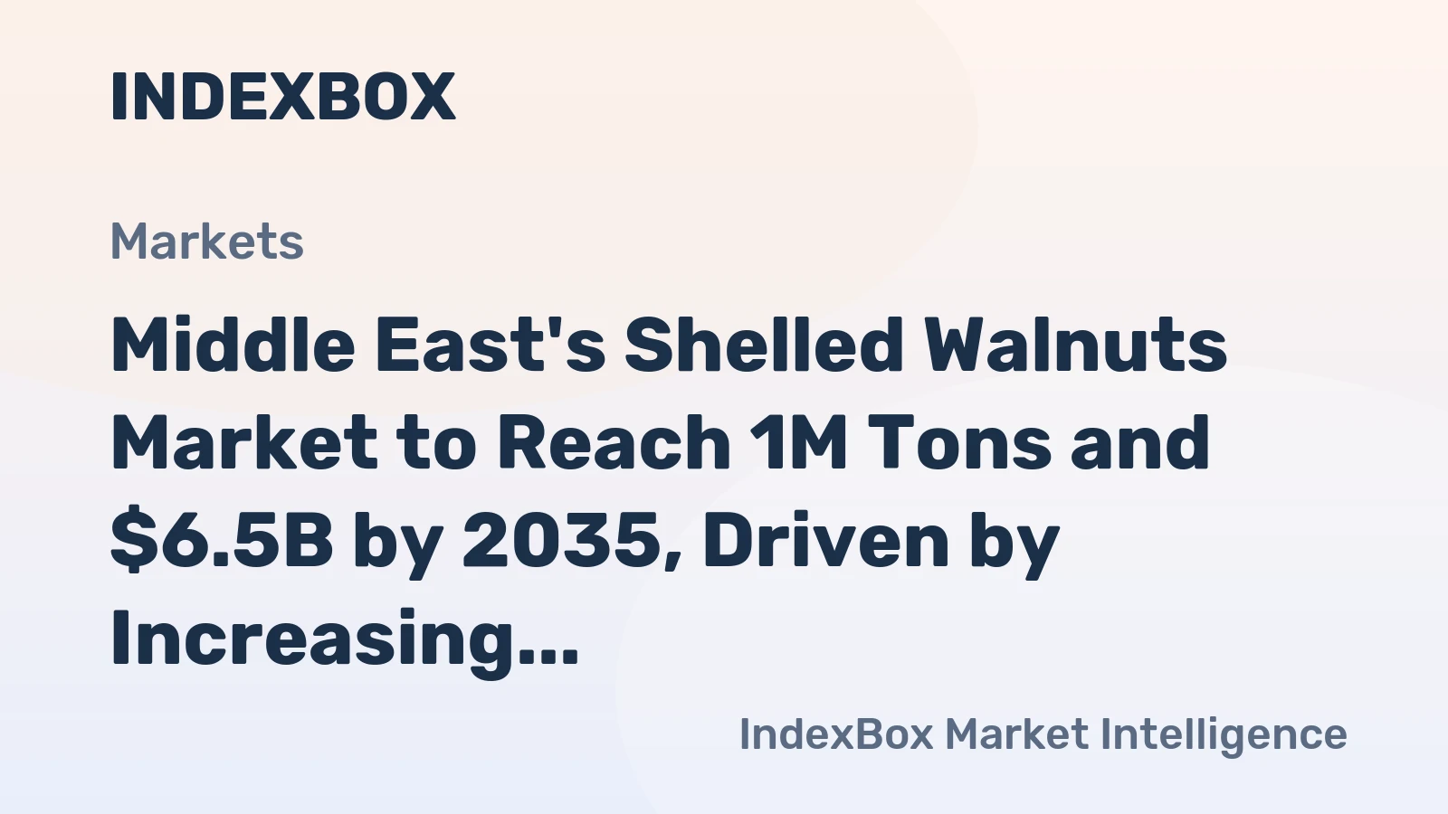 Middle East's Shelled Walnuts Market to Reach 1M Tons and $6.5B by 2035, Driven by Increasing Demand