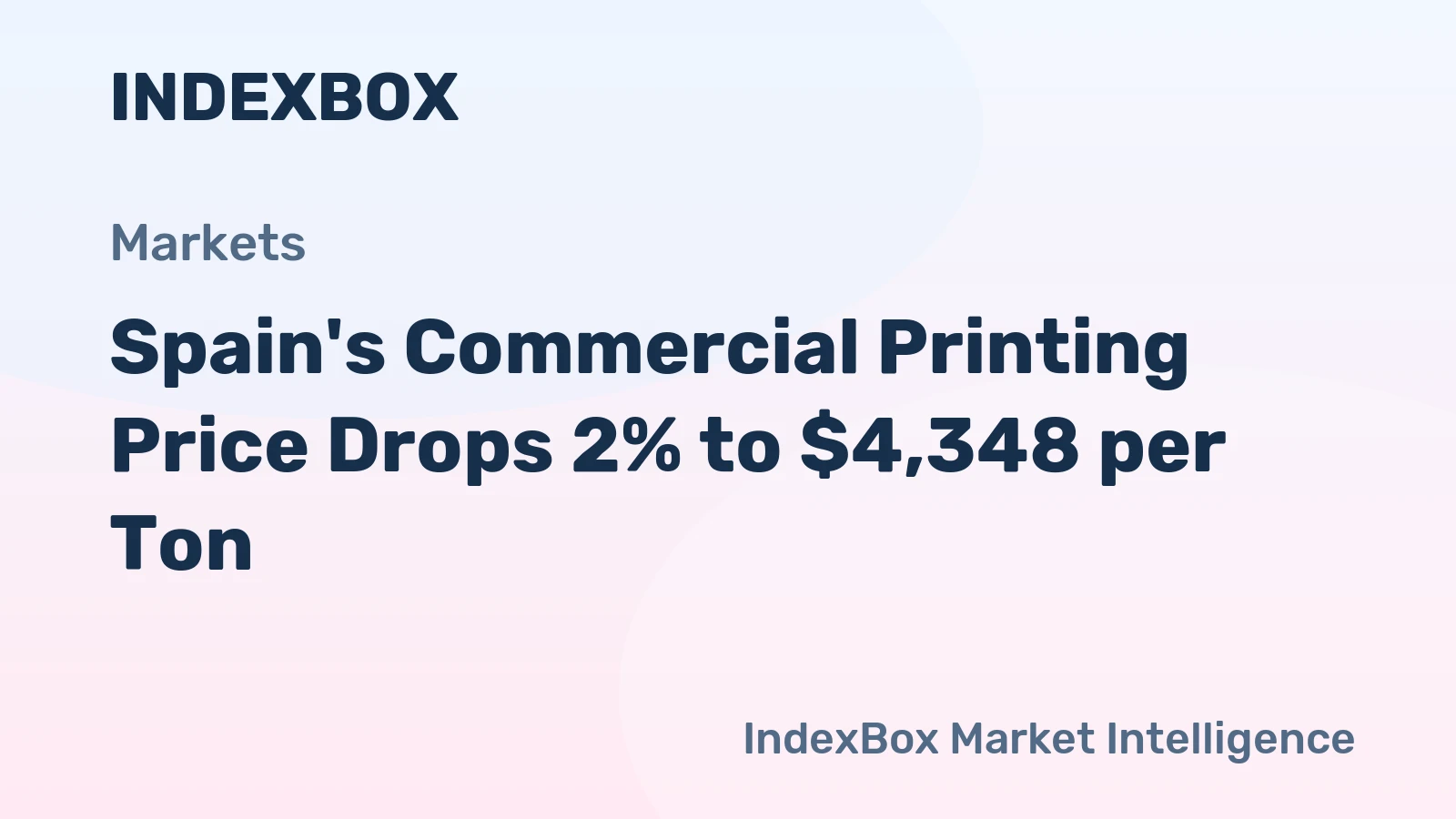 Spain's Commercial Printing Price Drops 2% to $4,348 per Ton