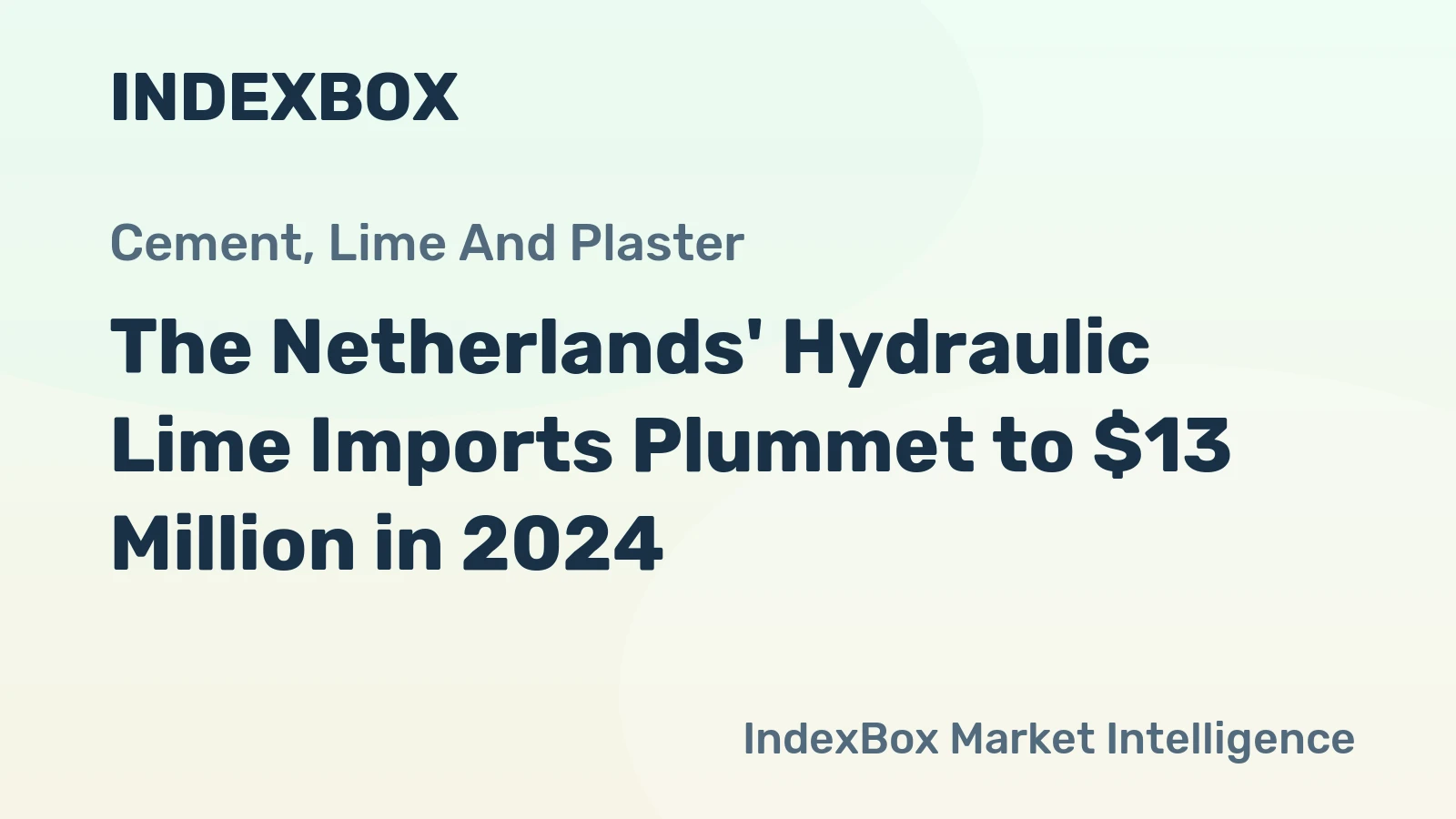 The Netherlands' Hydraulic Lime Imports Plummet to $13 Million in 2024