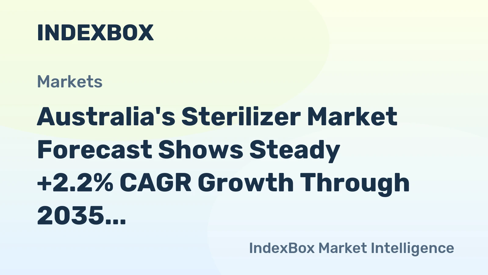 Australia's Sterilizer Market Forecast Shows Steady +2.2% CAGR Growth Through 2035