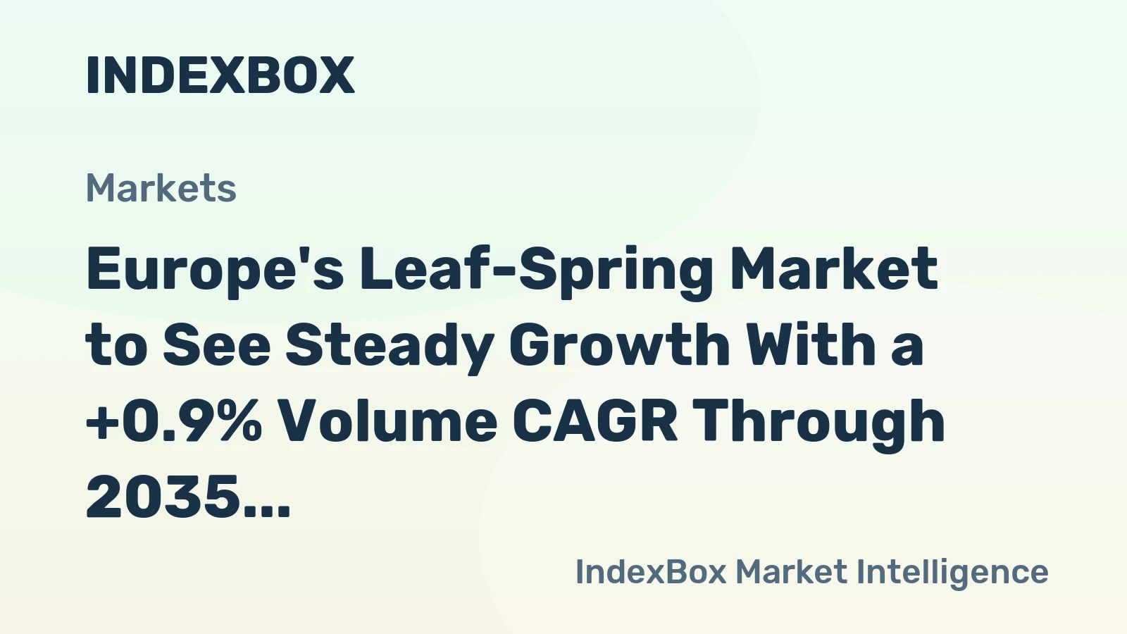 Europe's Leaf-Spring Market to See Steady Growth With a +0.9% Volume CAGR Through 2035
