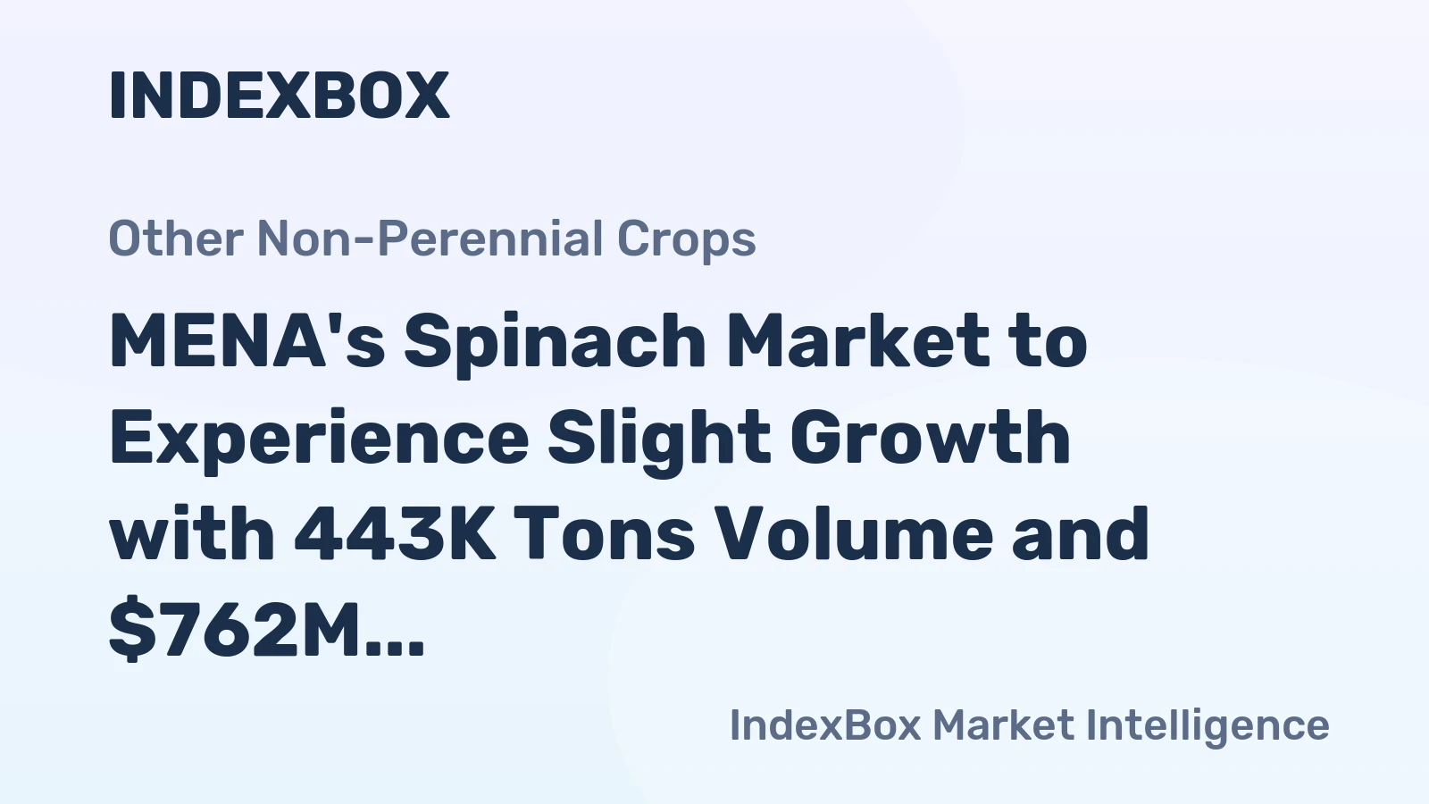 MENA's Spinach Market to Experience Slight Growth with 443K Tons Volume and $762M Value by 2035