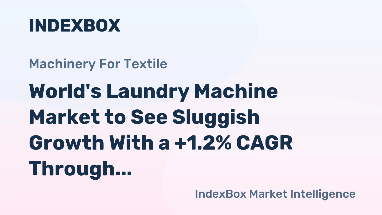 World's Laundry Machine Market to See Sluggish Growth With a +1.2% CAGR Through 2035