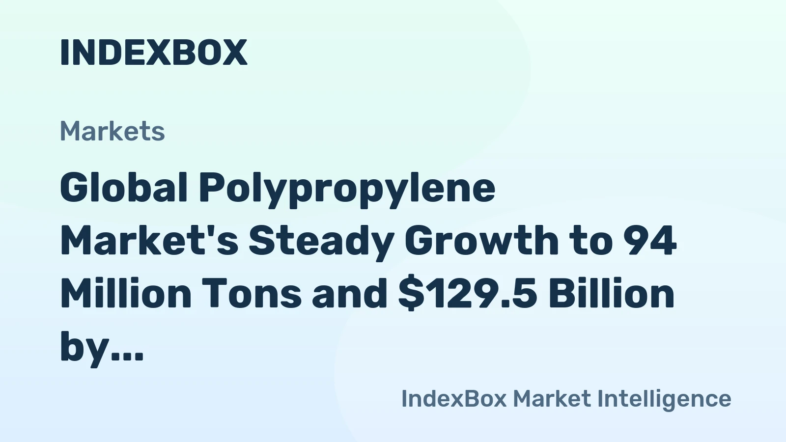 Global Polypropylene Market's Steady Growth to 94 Million Tons and $129.5 Billion by 2035