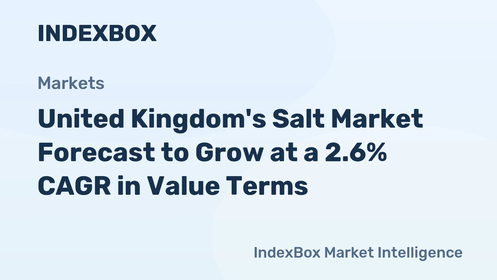 United Kingdom's Salt Market Forecast to Grow at a 2.6% CAGR in Value Terms