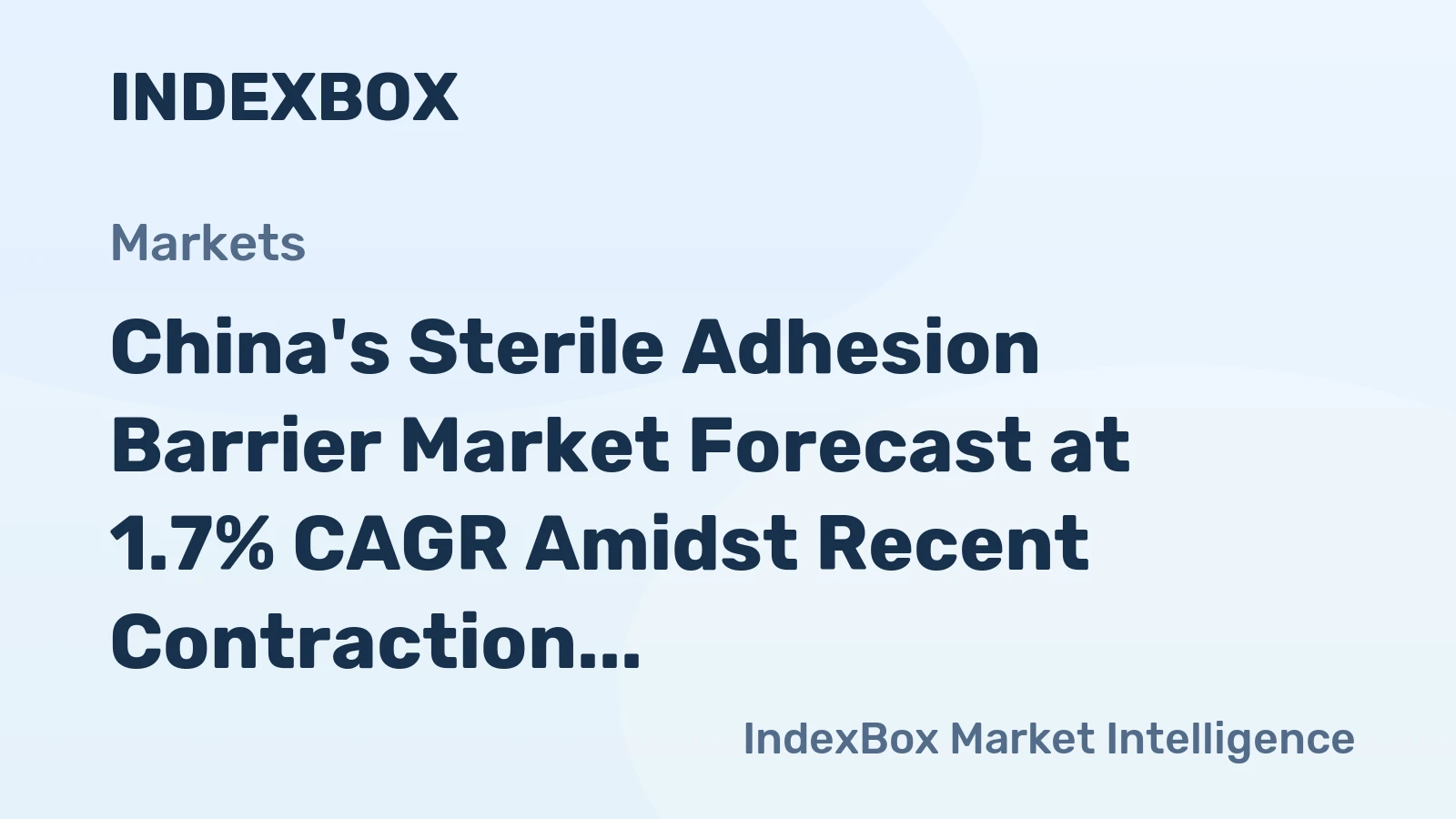 China's Sterile Adhesion Barrier Market Forecast at 1.7% CAGR Amidst Recent Contraction