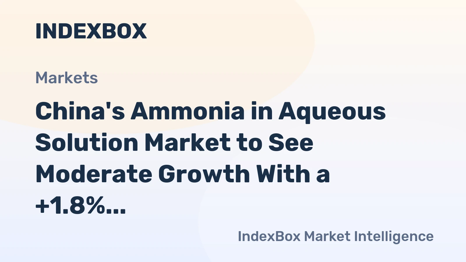 China's Ammonia in Aqueous Solution Market to See Moderate Growth With a +1.8% CAGR Through 2035