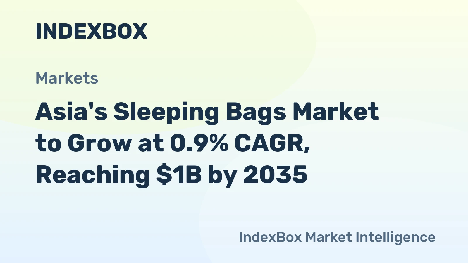 Asia's Sleeping Bags Market to Grow at 0.9% CAGR, Reaching $1B by 2035