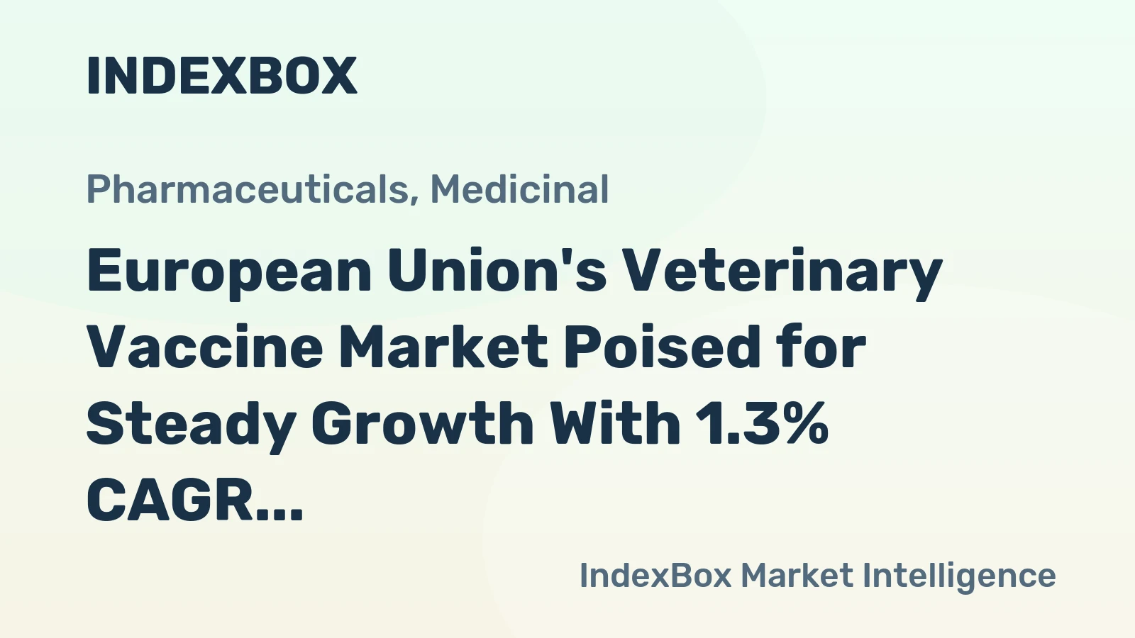 European Union's Veterinary Vaccine Market Poised for Steady Growth With 1.3% CAGR in Value