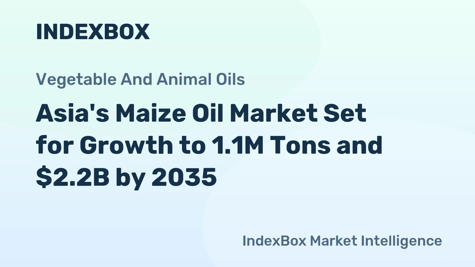 Asia's Maize Oil Market Set for Growth to 1.1M Tons and $2.2B by 2035
