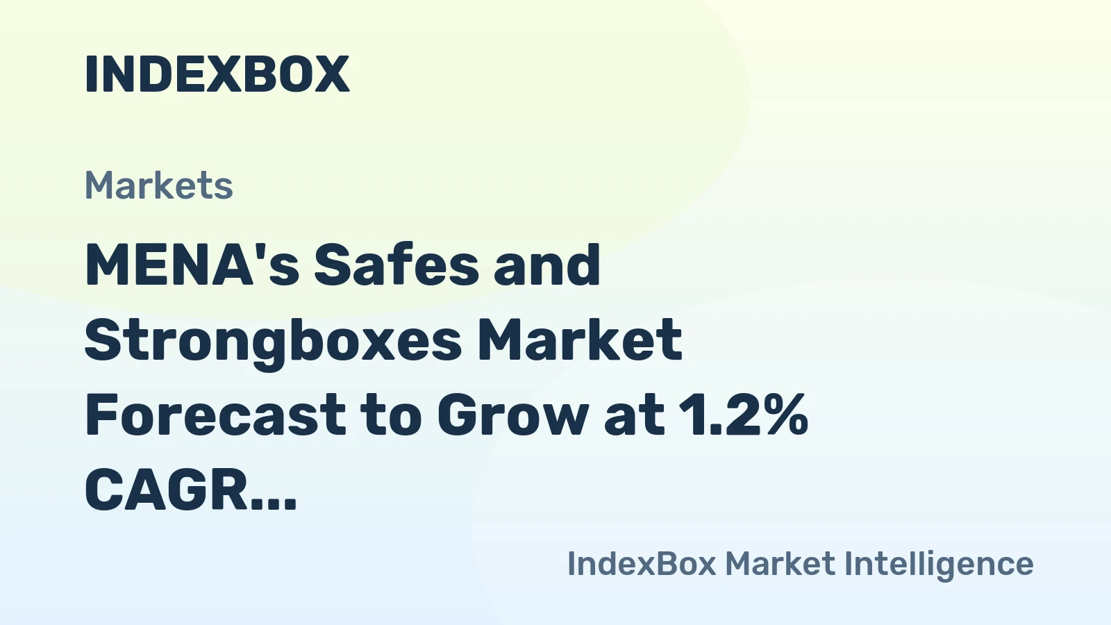 MENA's Safes and Strongboxes Market Forecast to Grow at 1.2% CAGR Through 2035