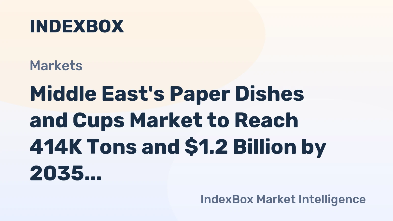 Middle East's Paper Dishes and Cups Market to Reach 414K Tons and $1.2 Billion by 2035