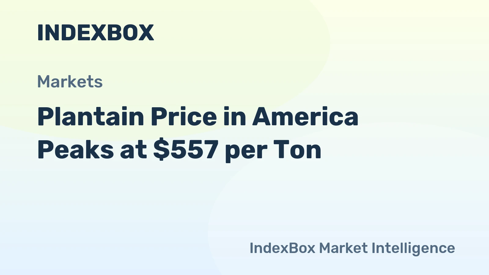 Plantain Price in America Peaks at $557 per Ton