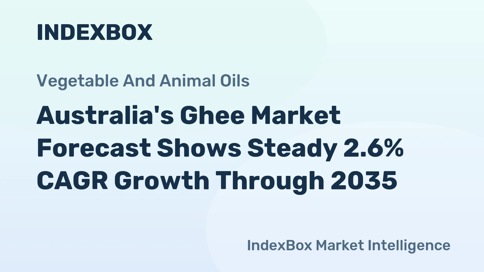 Australia's Ghee Market Forecast Shows Steady 2.6% CAGR Growth Through 2035