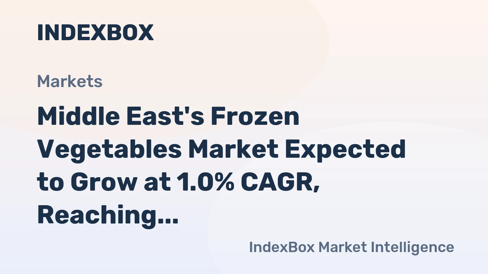 Middle East's Frozen Vegetables Market Expected to Grow at 1.0% CAGR, Reaching $3.7B by 2035