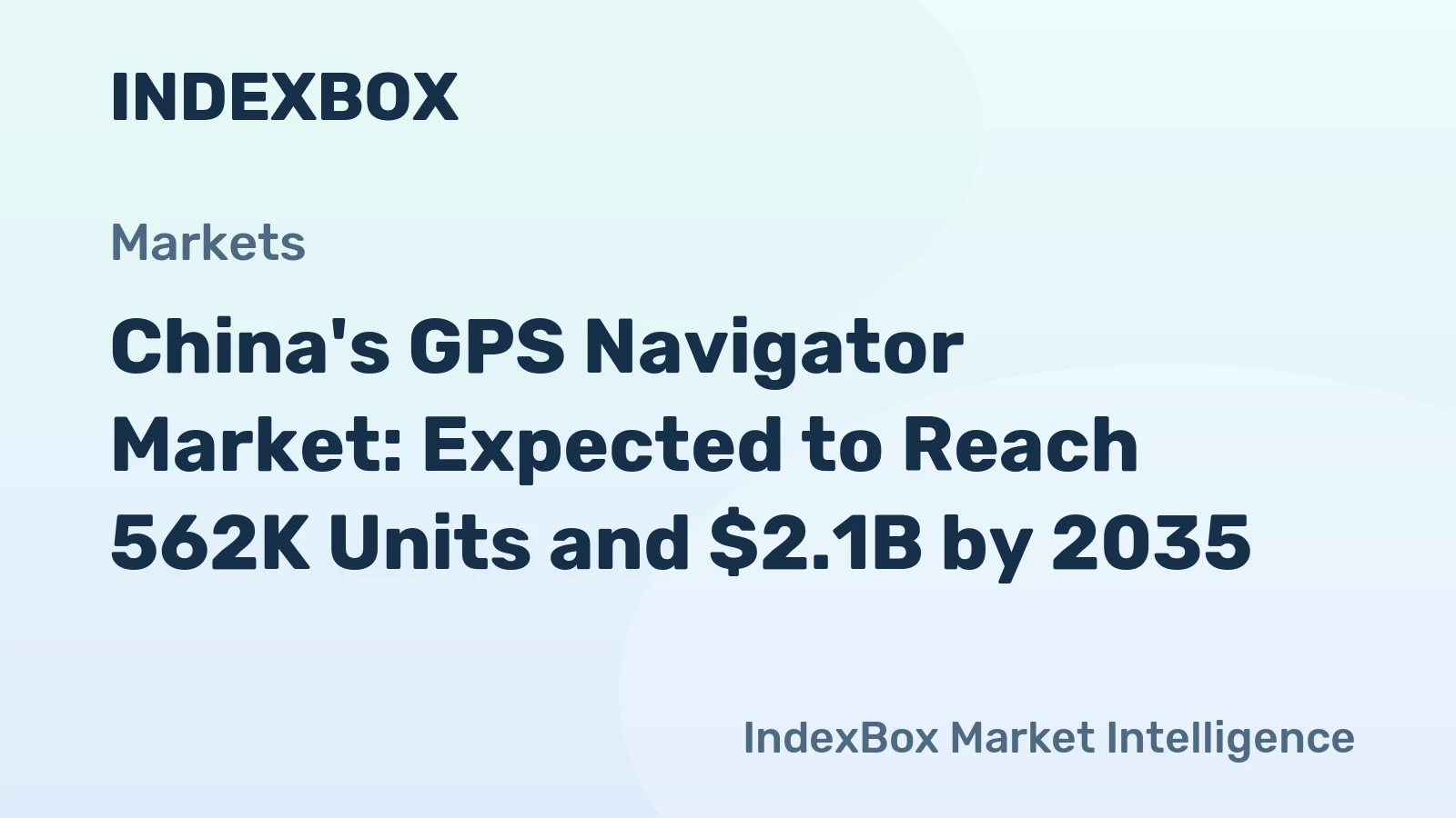 China's GPS Navigator Market: Expected to Reach 562K Units and $2.1B by 2035