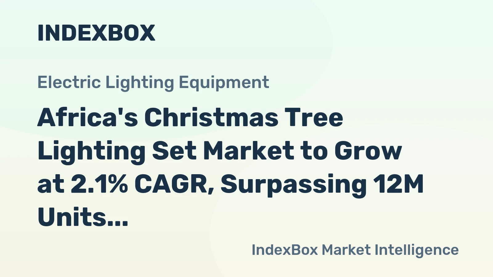Africa's Christmas Tree Lighting Set Market to Grow at 2.1% CAGR, Surpassing 12M Units by 2035