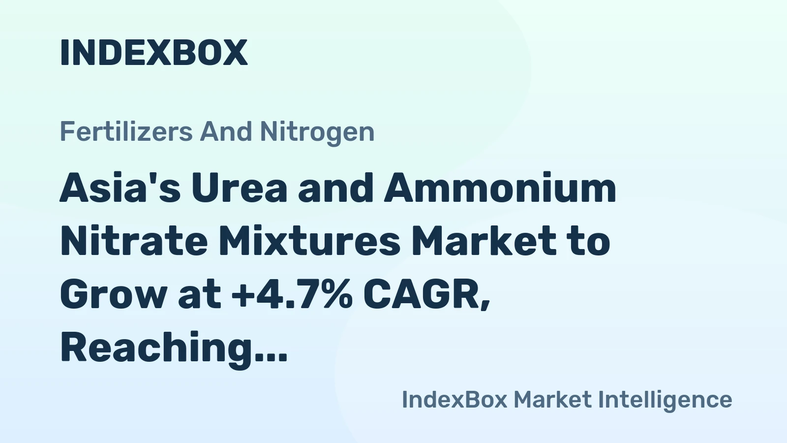 Asia's Urea and Ammonium Nitrate Mixtures Market to Grow at +4.7% CAGR, Reaching 198K tons by 2035