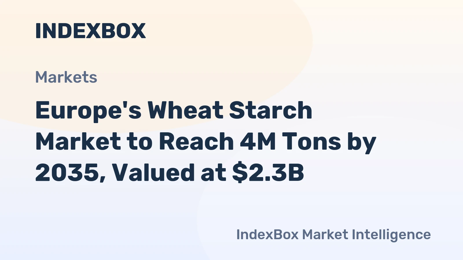 Europe's Wheat Starch Market to Reach 4M Tons by 2035, Valued at $2.3B