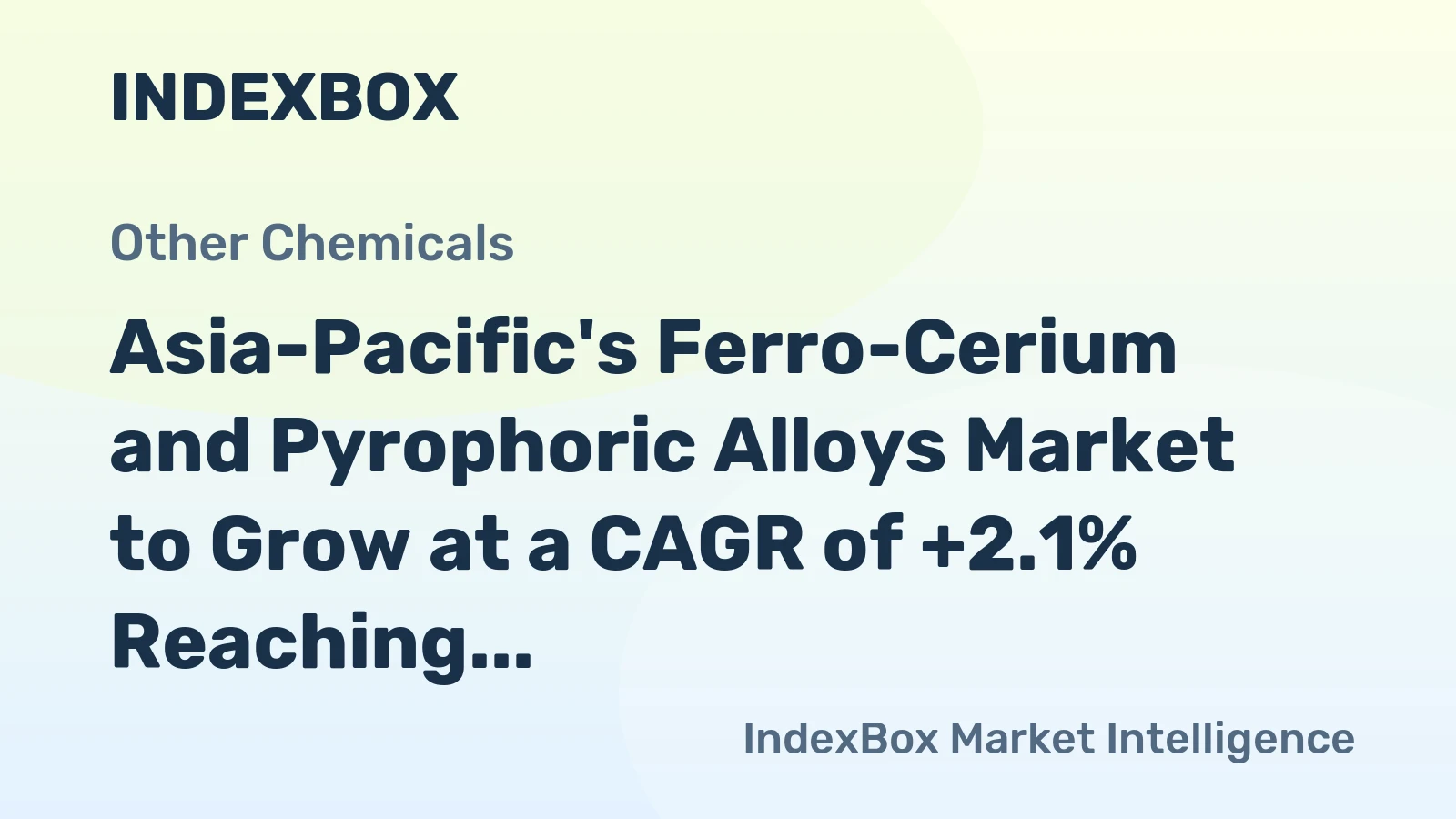 Asia-Pacific's Ferro-Cerium and Pyrophoric Alloys Market to Grow at a CAGR of +2.1% Reaching $3.1B by 2035