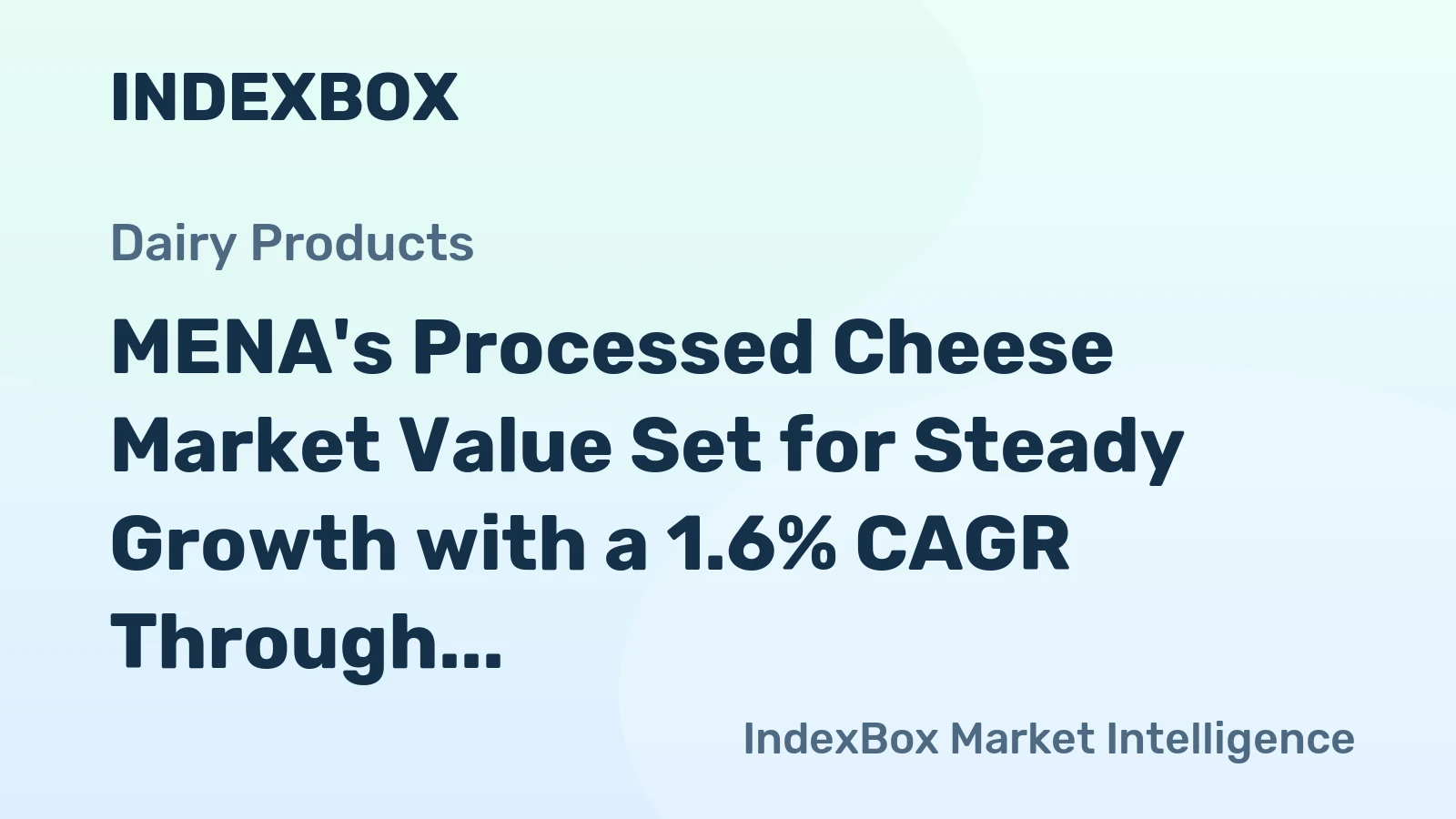 MENA's Processed Cheese Market Value Set for Steady Growth with a 1.6% CAGR Through 2035