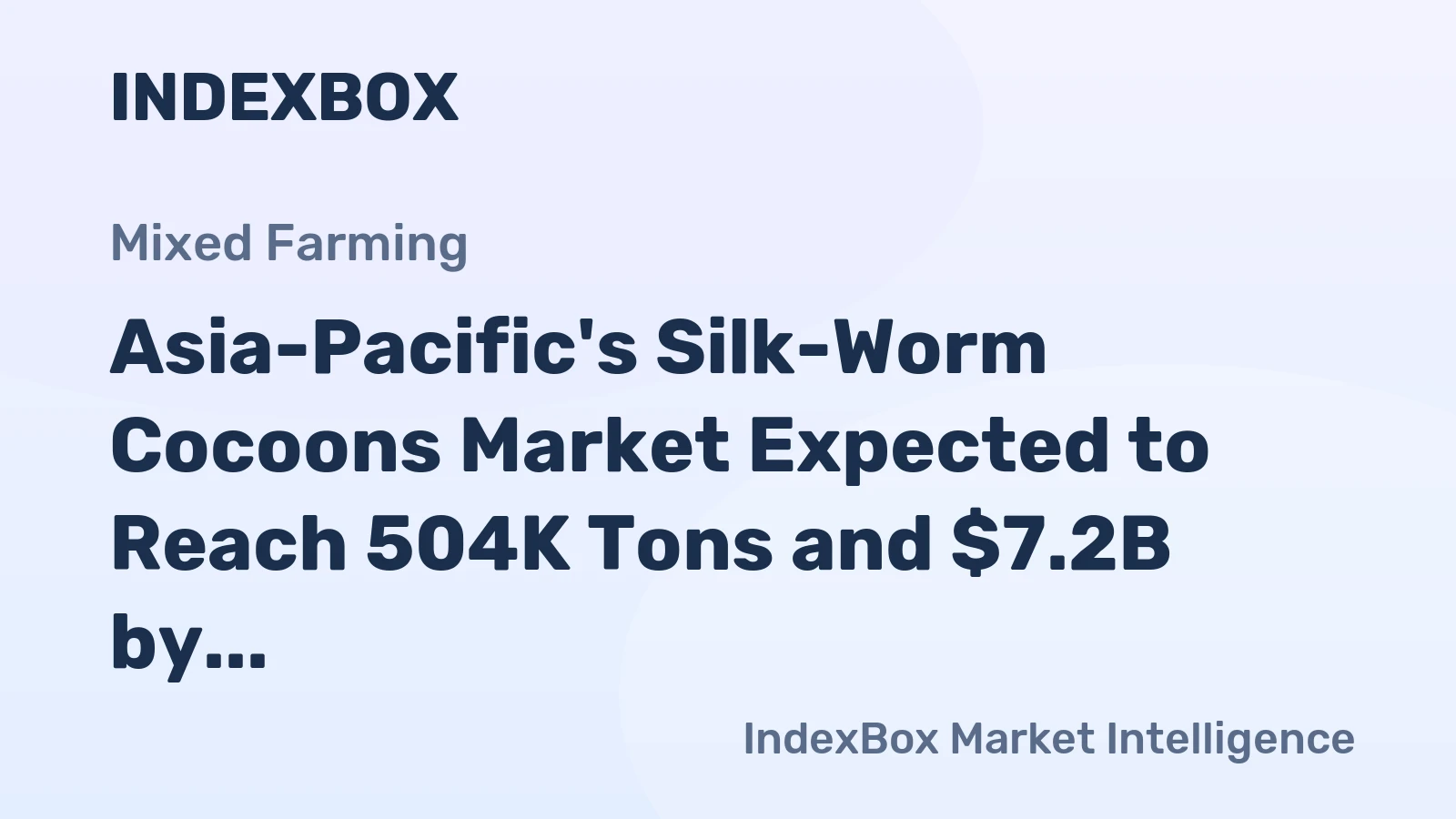 Asia-Pacific's Silk-Worm Cocoons Market Expected to Reach 504K Tons and $7.2B by 2035