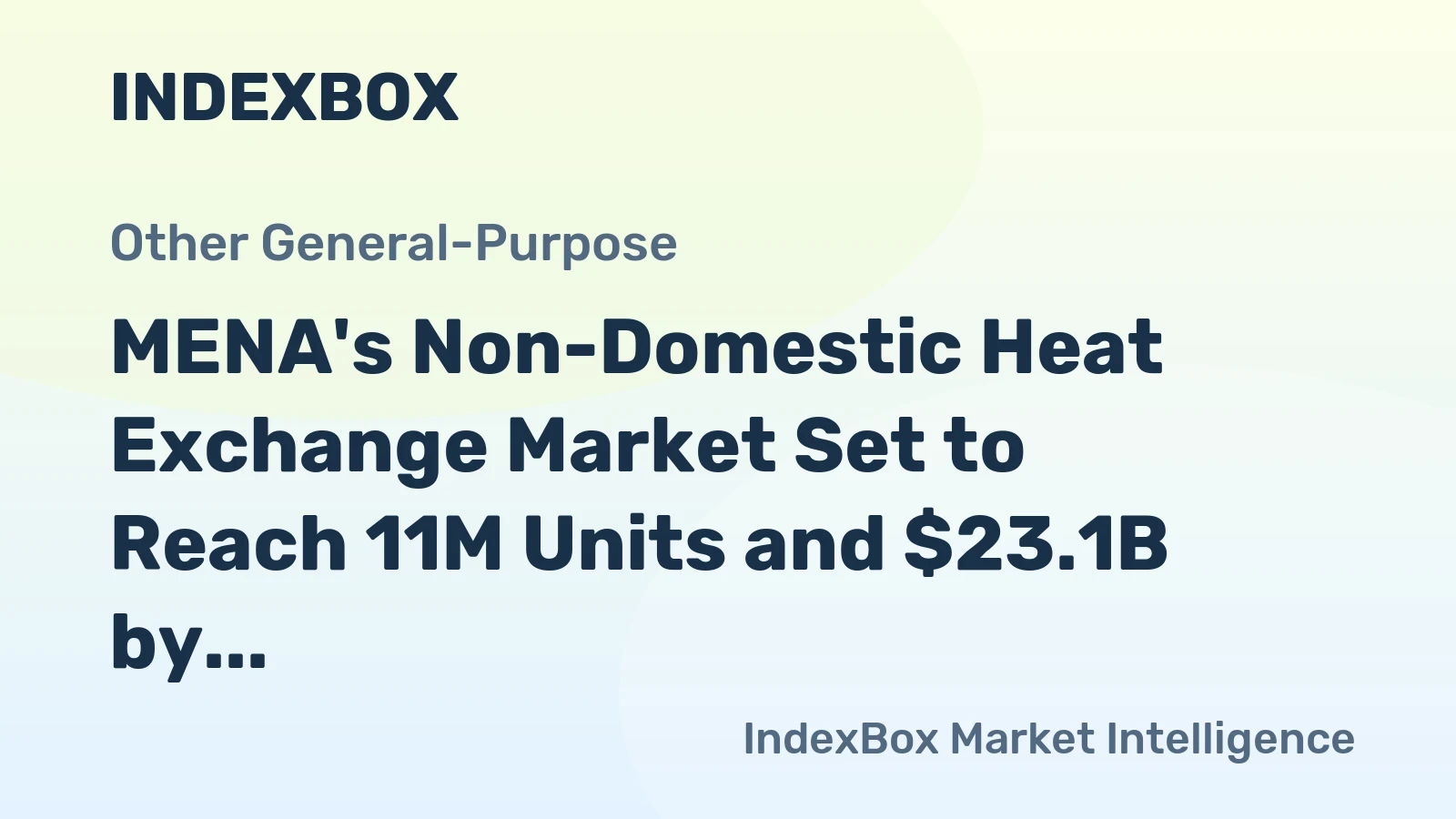 MENA's Non-Domestic Heat Exchange Market Set to Reach 11M Units and $23.1B by 2035