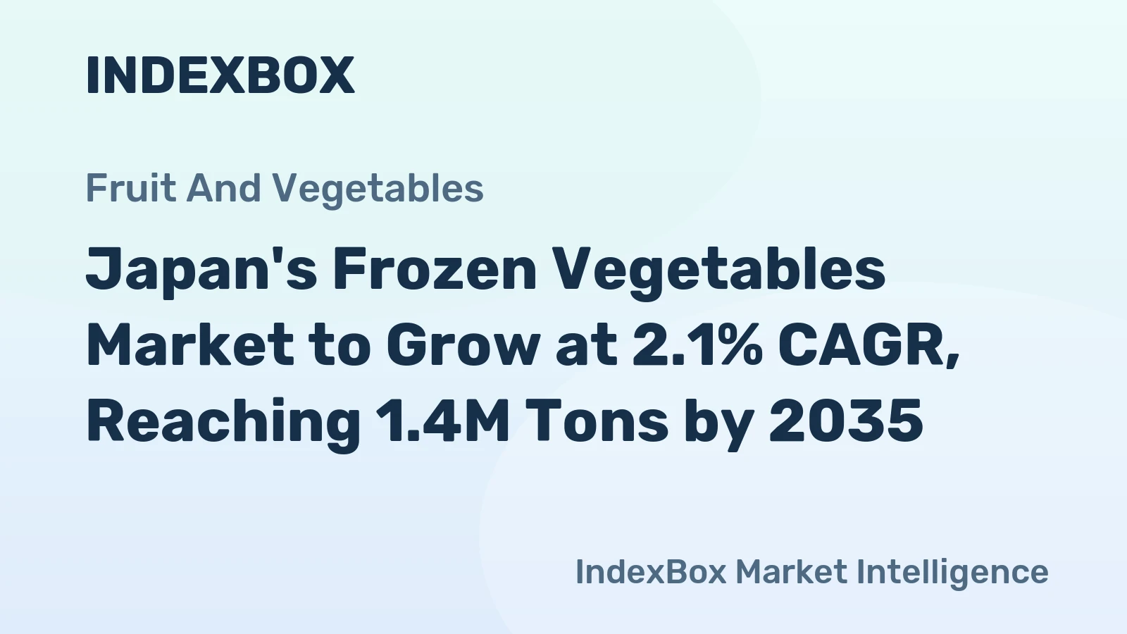 Japan's Frozen Vegetables Market to Grow at 2.1% CAGR, Reaching 1.4M Tons by 2035