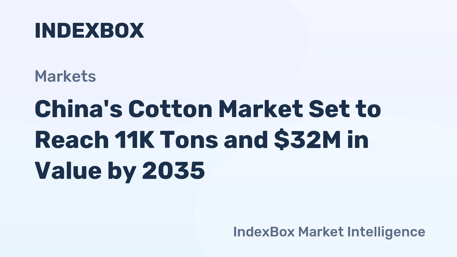 China's Cotton Market Set to Reach 11K Tons and $32M in Value by 2035